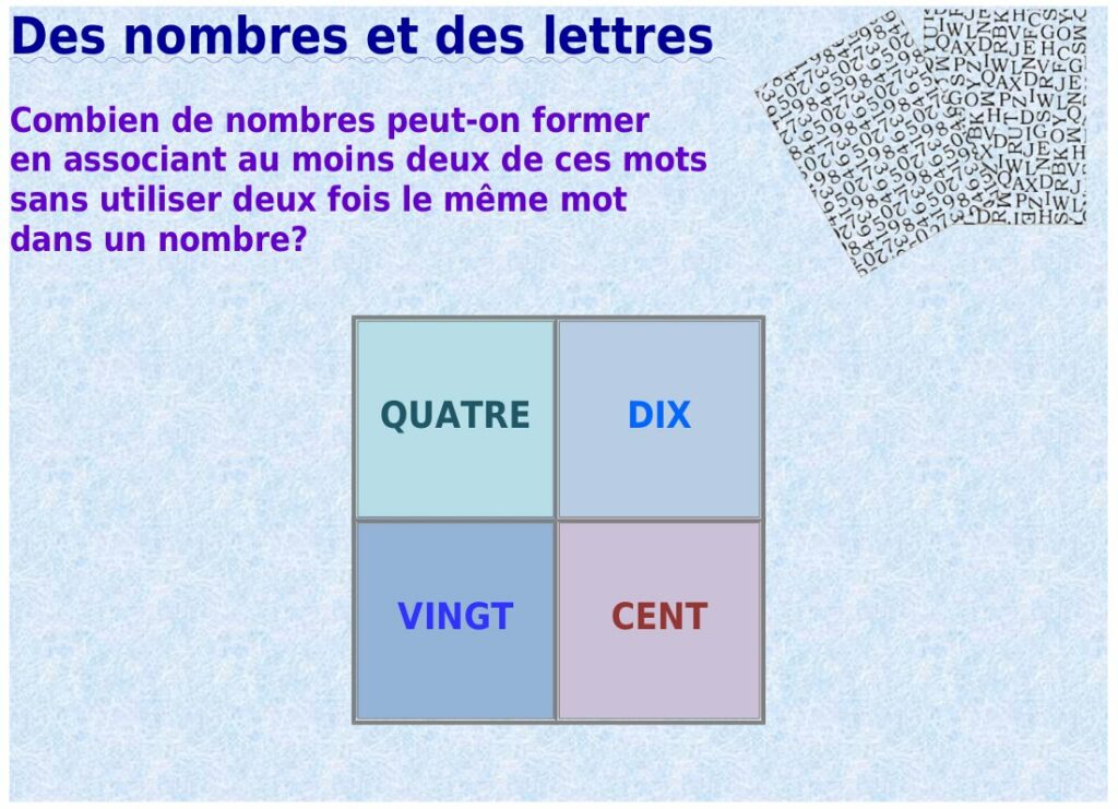 Des nombres et des lettres – Enigmathic