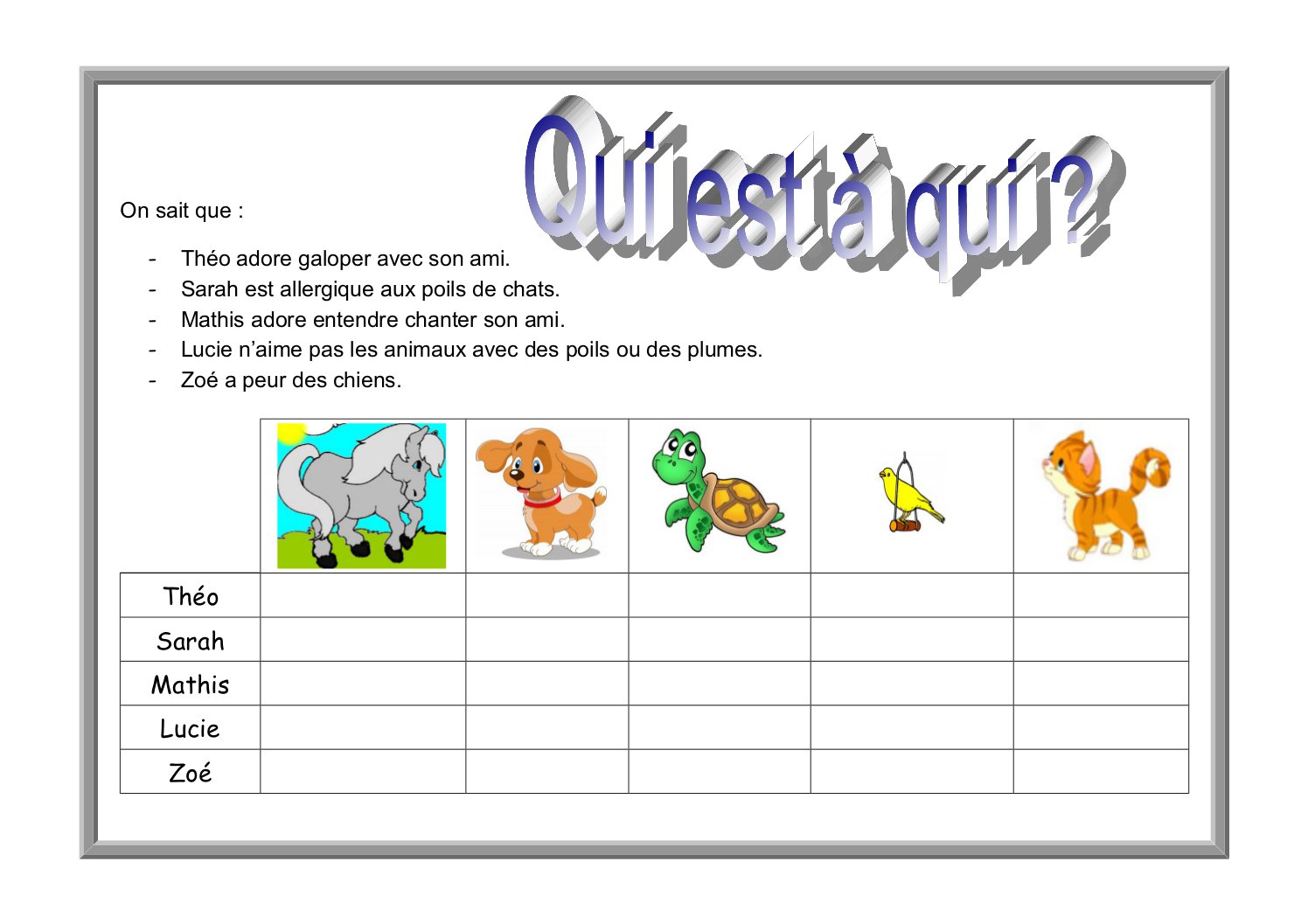 Qui est à qui ? – Enigmathic